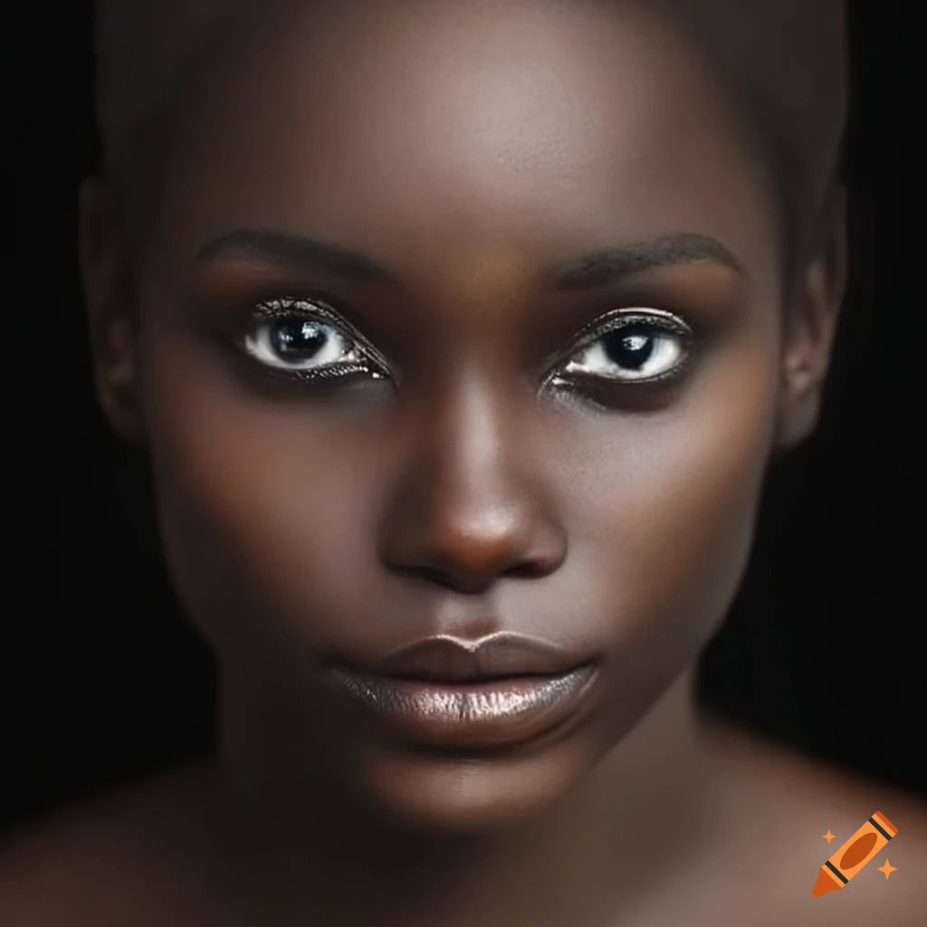 Portrait of a black woman's face on Craiyon