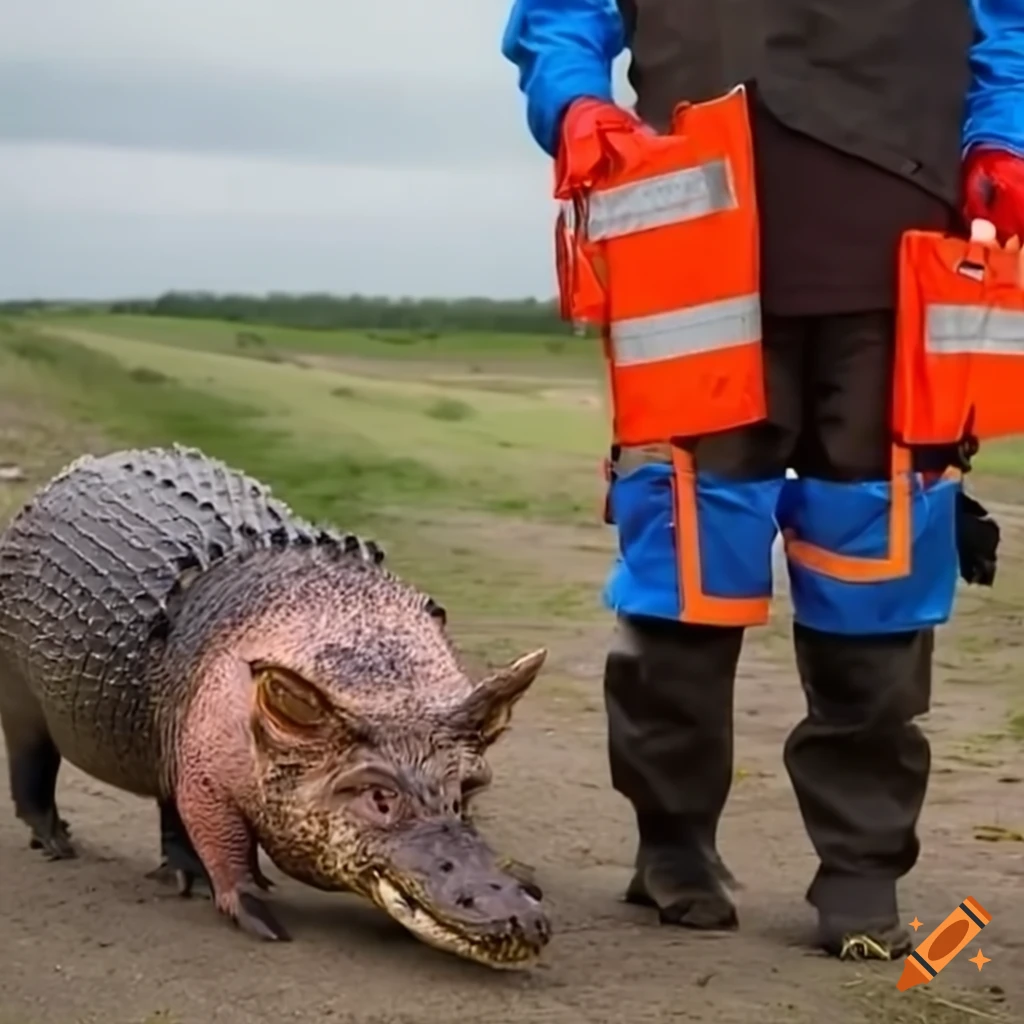 Alligator and pig with a medical emergency on Craiyon