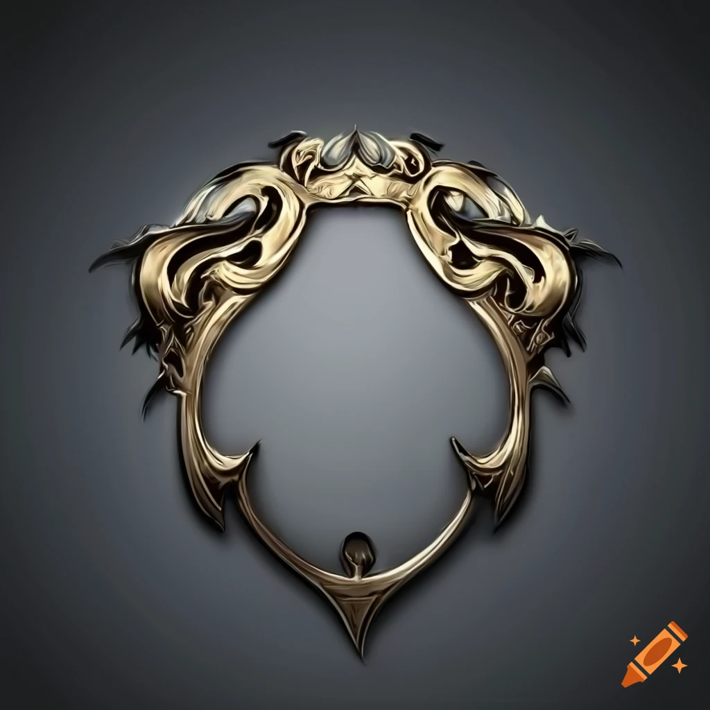 Elegant metallic fantasy emblem on grey background on Craiyon