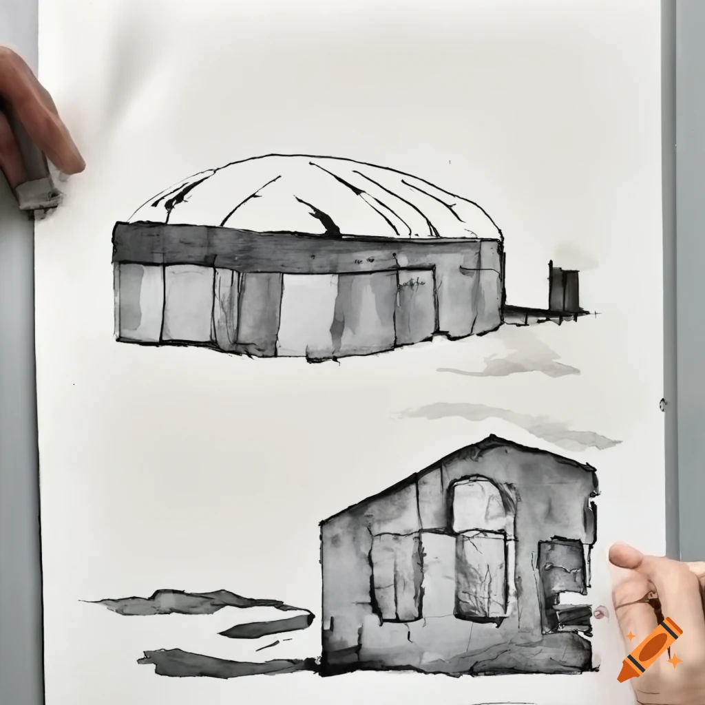 Design plans for an underground bunker on Craiyon