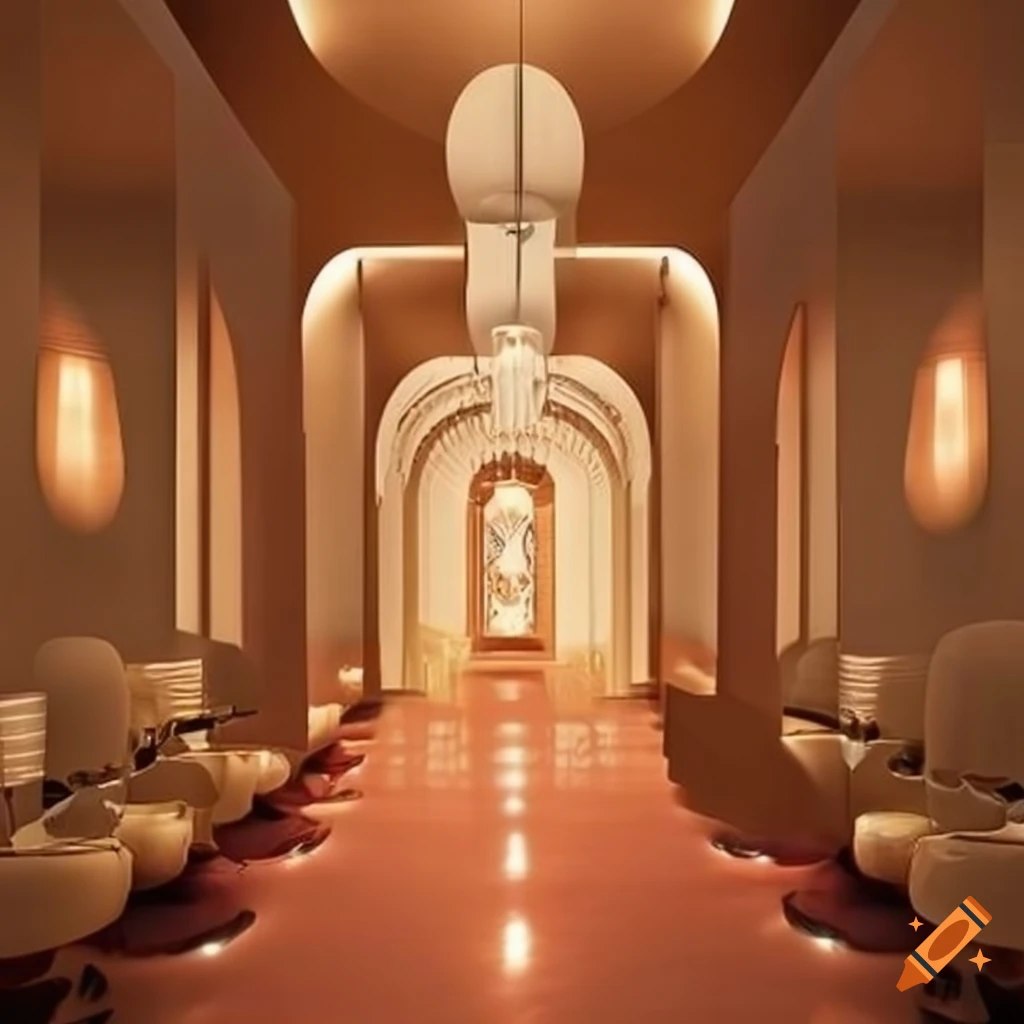 Indian inspired medical spa with modern subtle colors on Craiyon