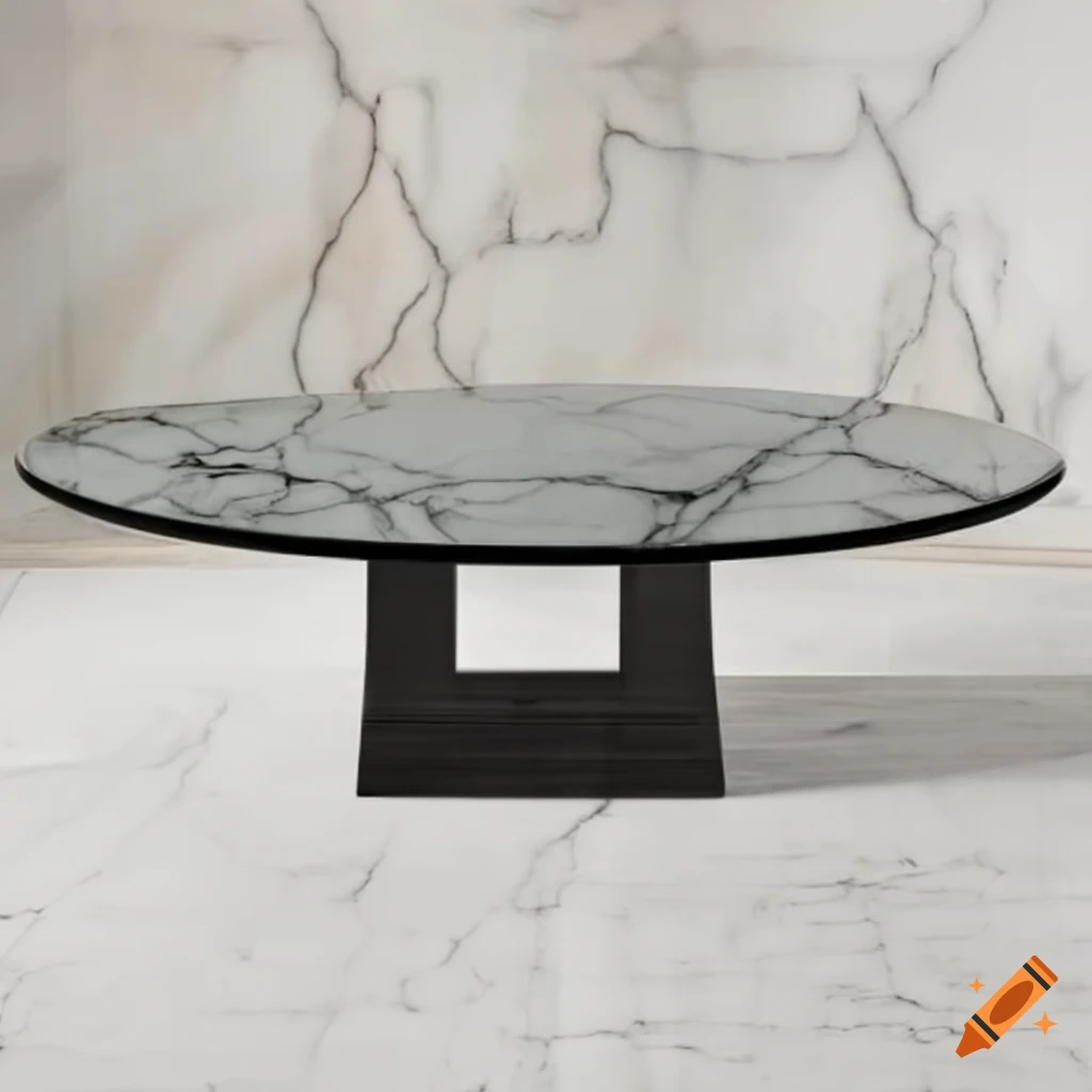 Elegant abstract marble dining table with contemporary design on Craiyon