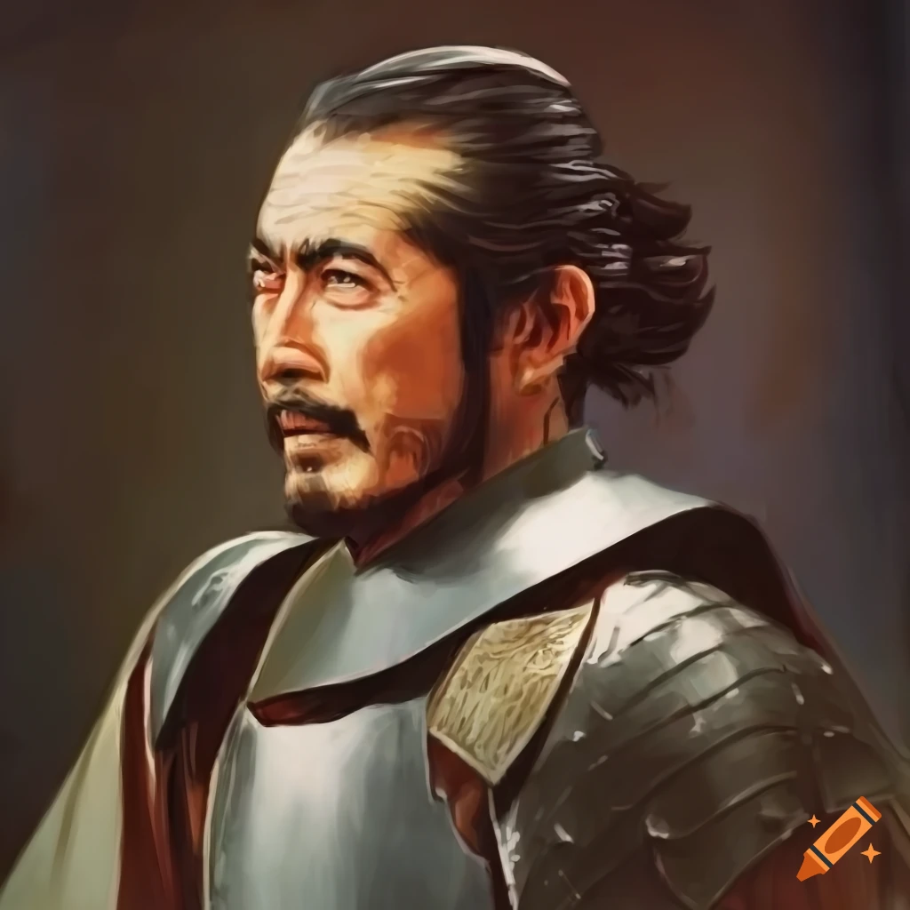 Toshiro mifune in knight armor by norman rockwell on Craiyon