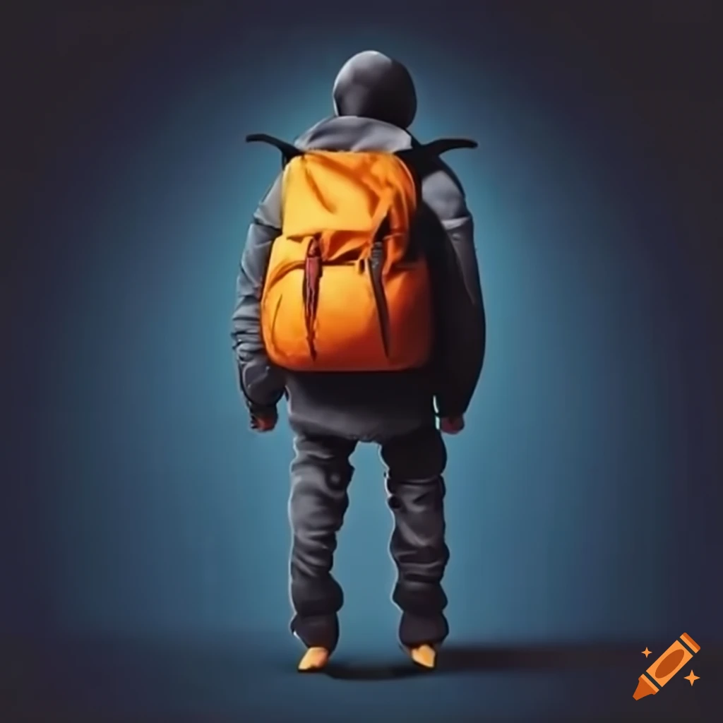 Person carrying a penguin in a backpack on Craiyon