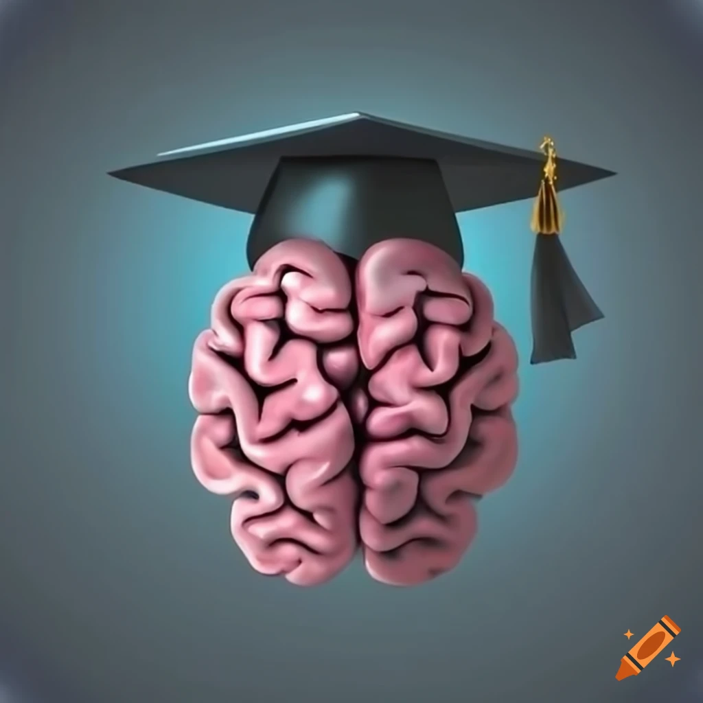 Brain wearing a graduation cap on Craiyon