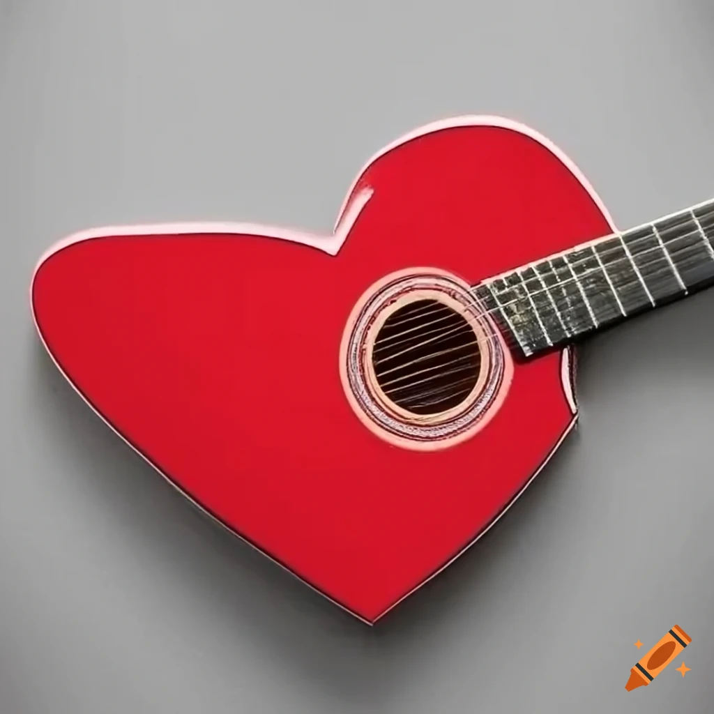 Heart-shaped guitar with human anatomy details on Craiyon