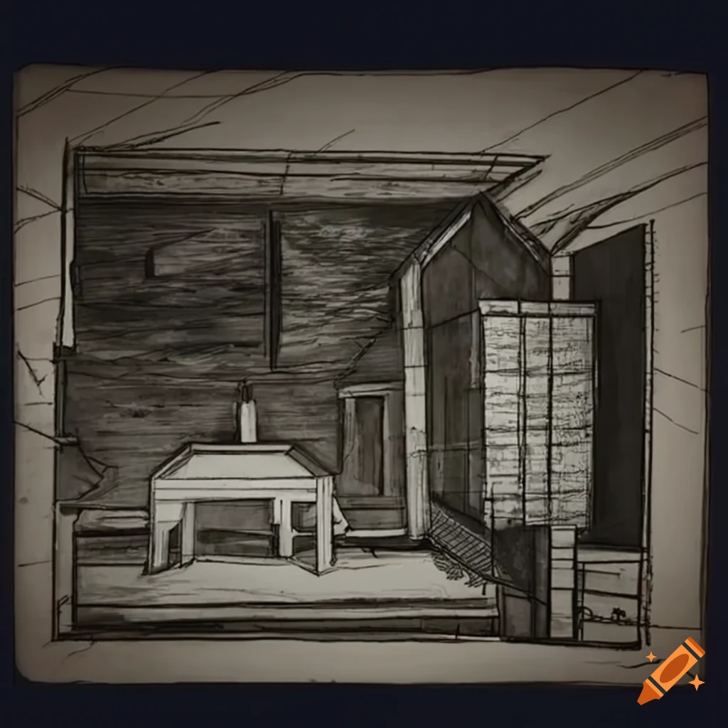 Design plans for an underground bunker on Craiyon