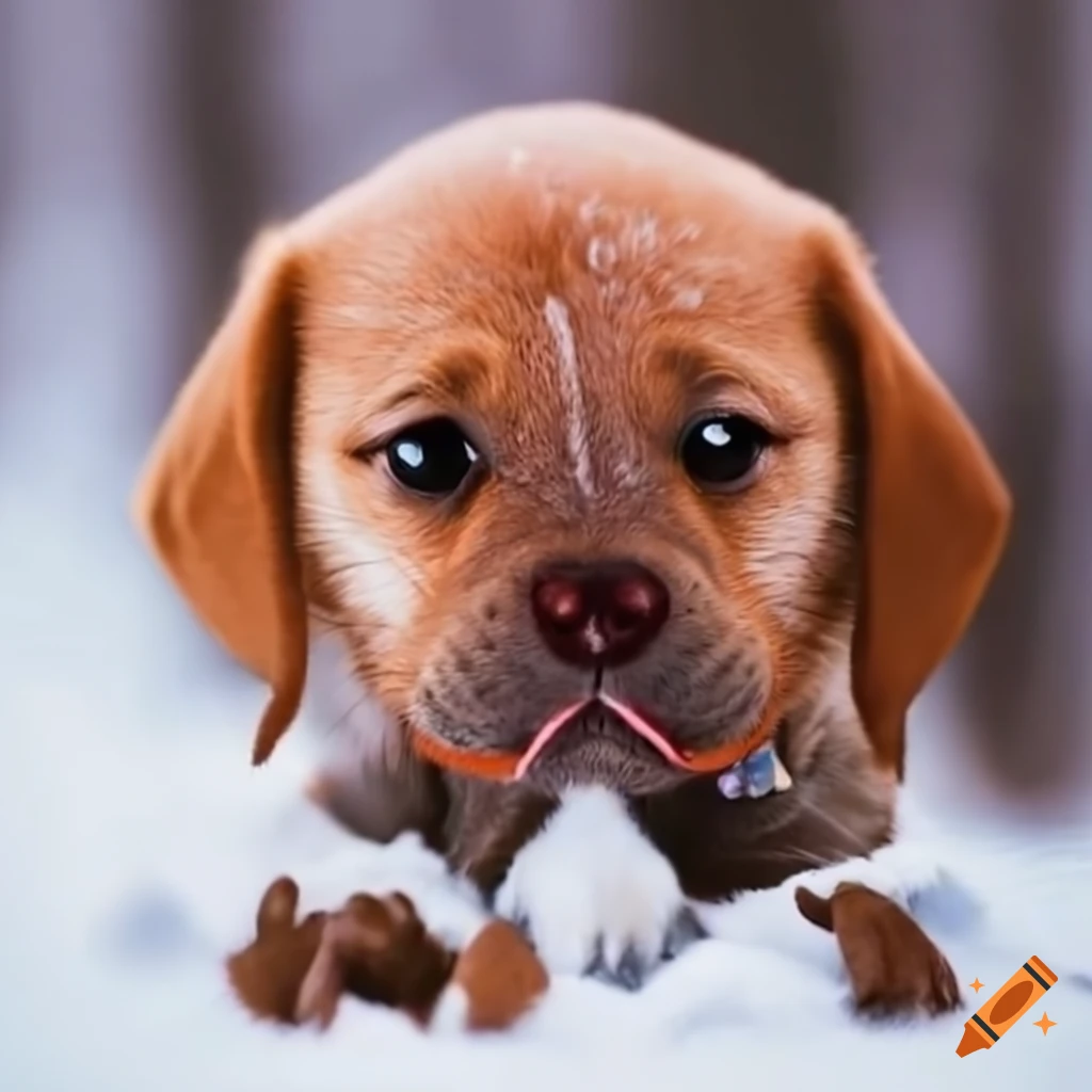 Shivering puppy on Craiyon