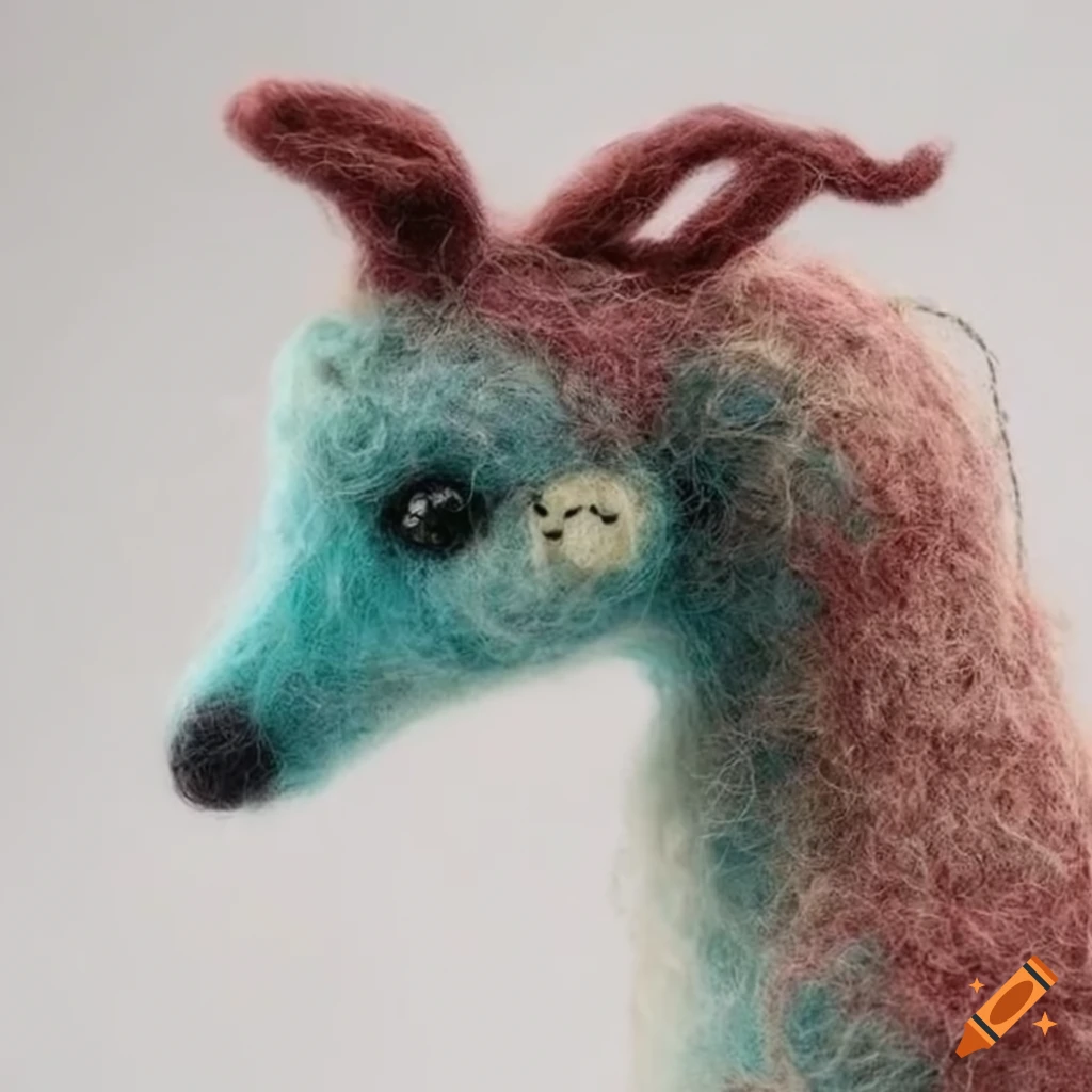 Felted wool creatures with intricate clothing on Craiyon