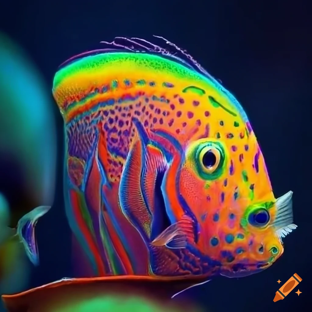 Group of vibrant exotic fish in mesmerizing underwater world on Craiyon