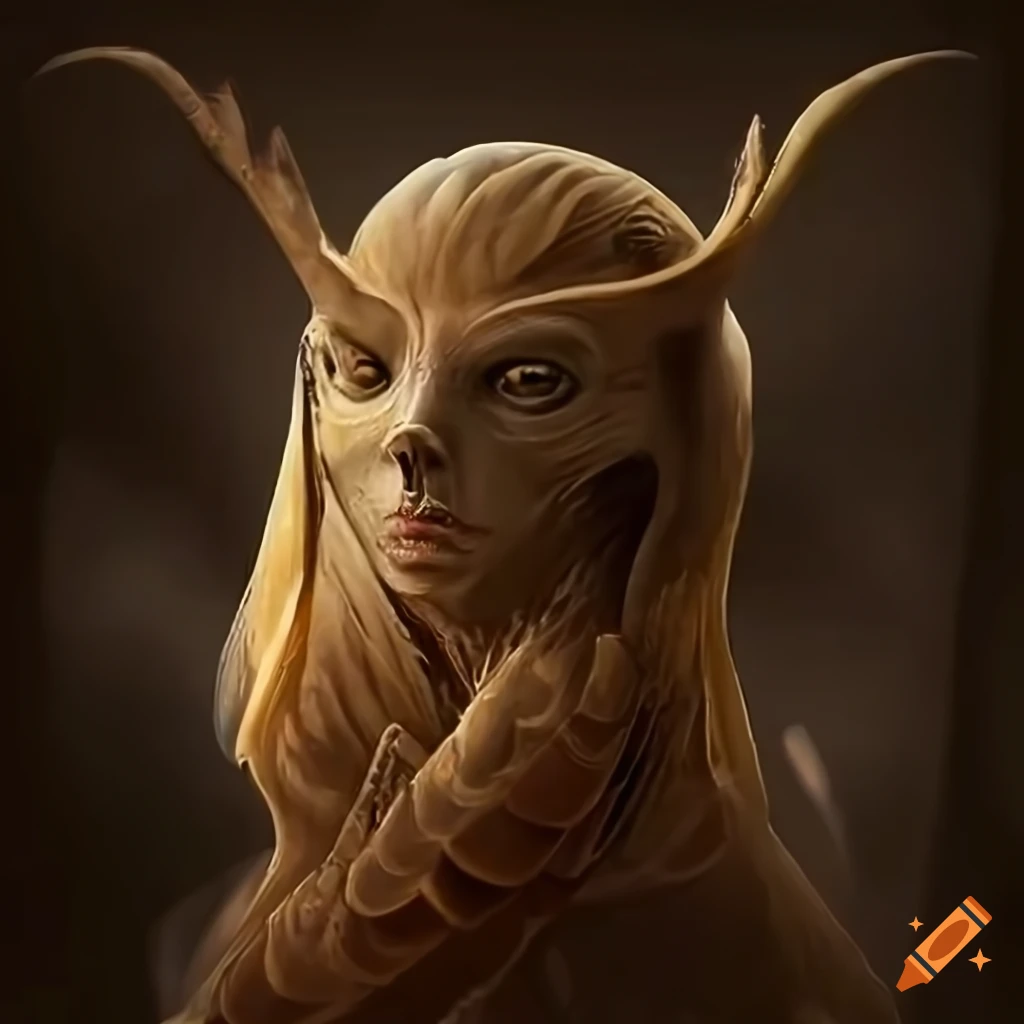 Sparrow-like humanoid creature with glowing skin in a nature-themed ...