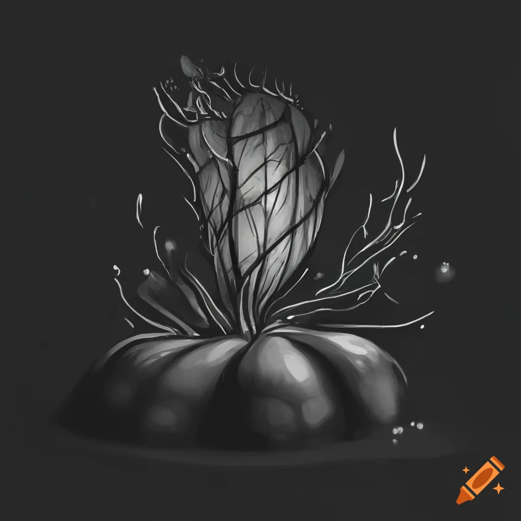 Aggressive mouth-like pit fall plant in the desert sand on Craiyon