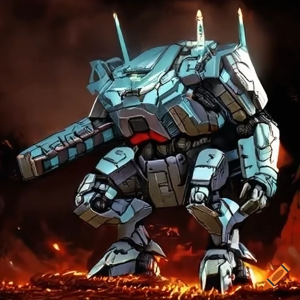 Mech unit t-ix 'steel dragon' designed for combat on Craiyon