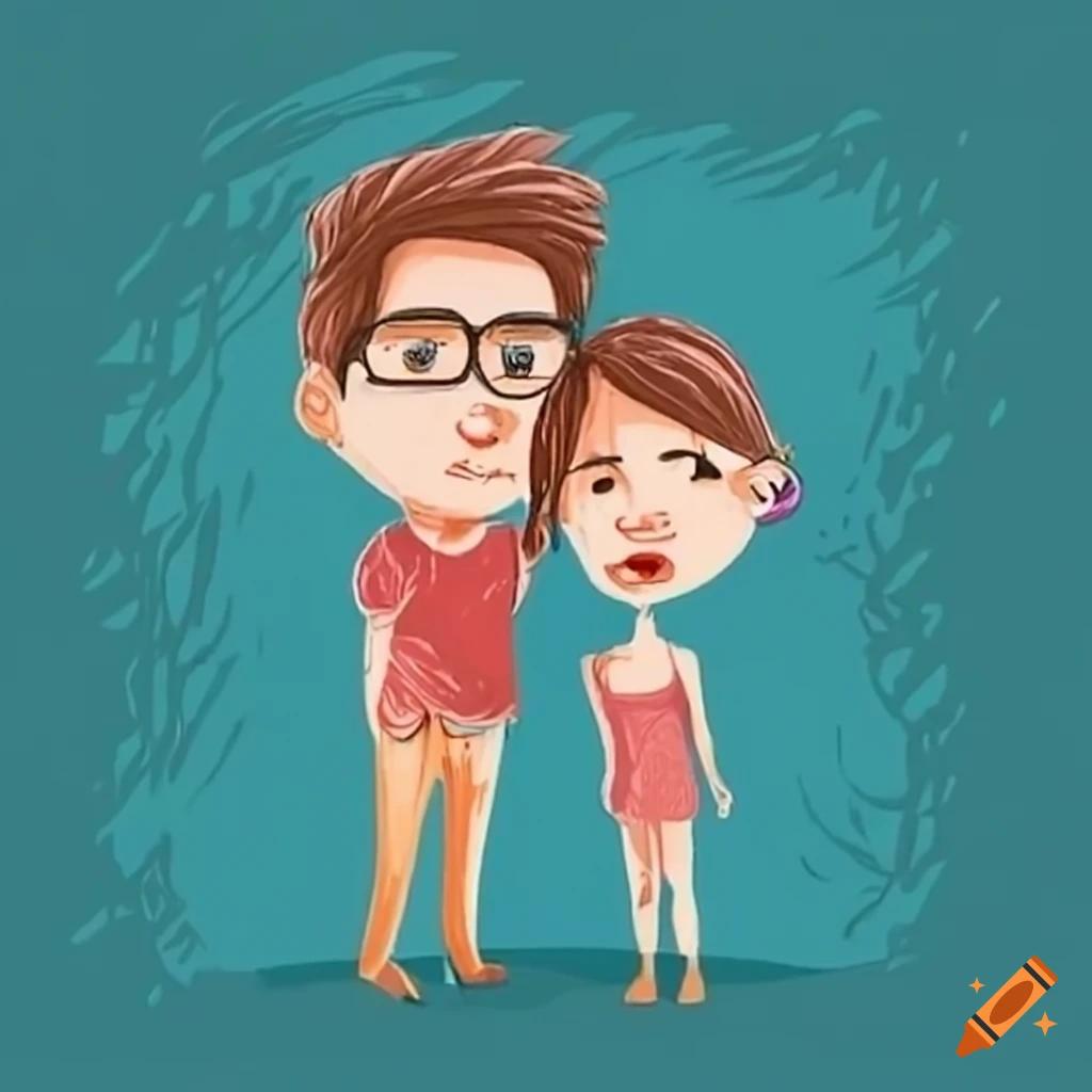 Family portrait with a woman, man, and child drawn in pencil style on ...