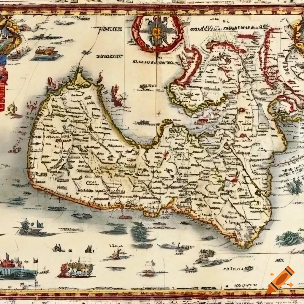 Illustrated piri reis map on Craiyon