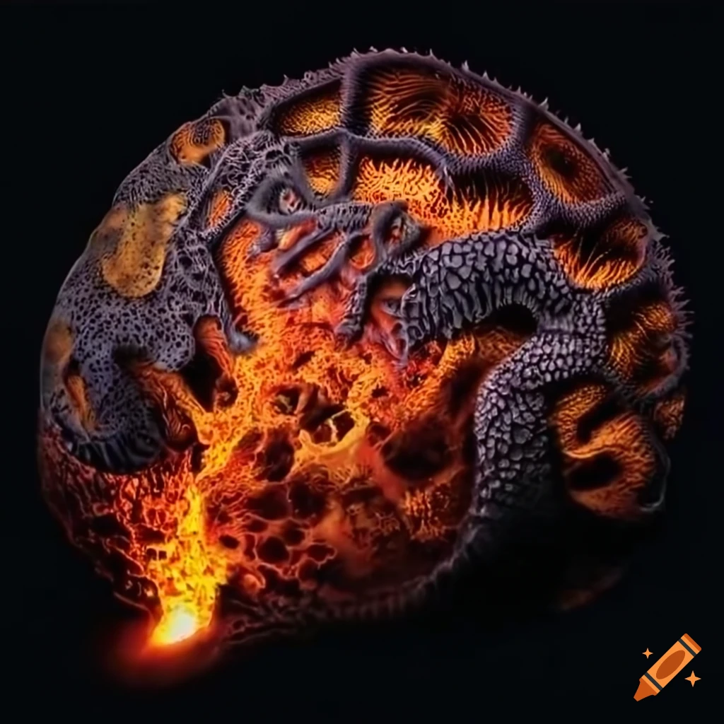 Cute animals in haeckel cooled lava earthscape on Craiyon