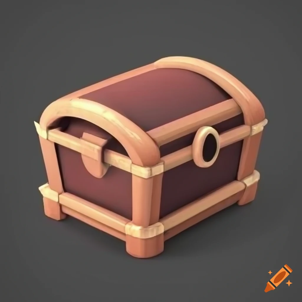 Cute cartoonish chest game icon with studio lighting on Craiyon