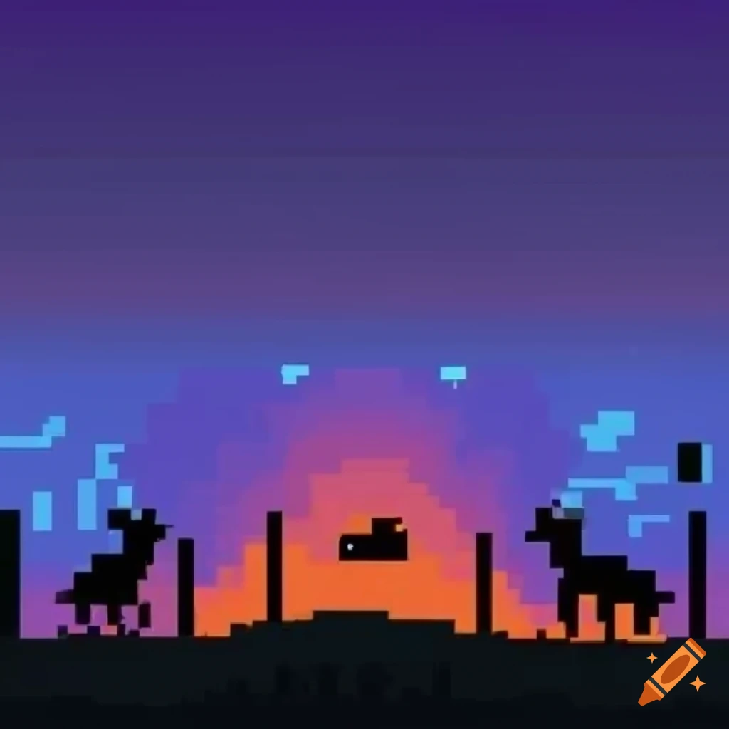 64-bit pixel art of a coyote on Craiyon