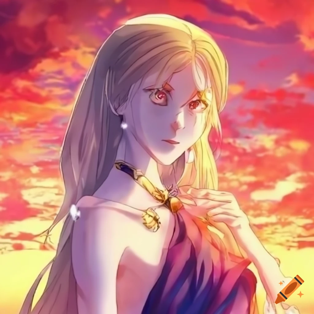 Anime-style gods and goddesses standing together on Craiyon