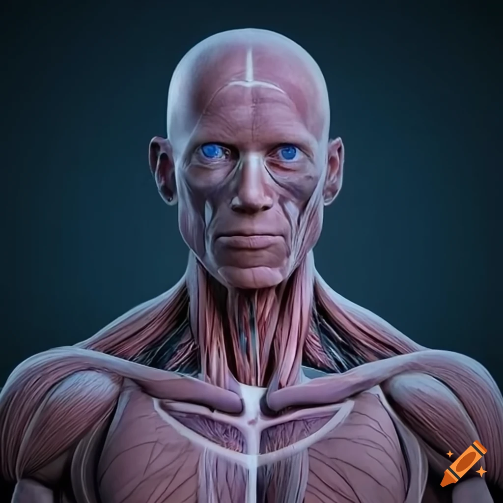 Illustration of the human muscular system on Craiyon