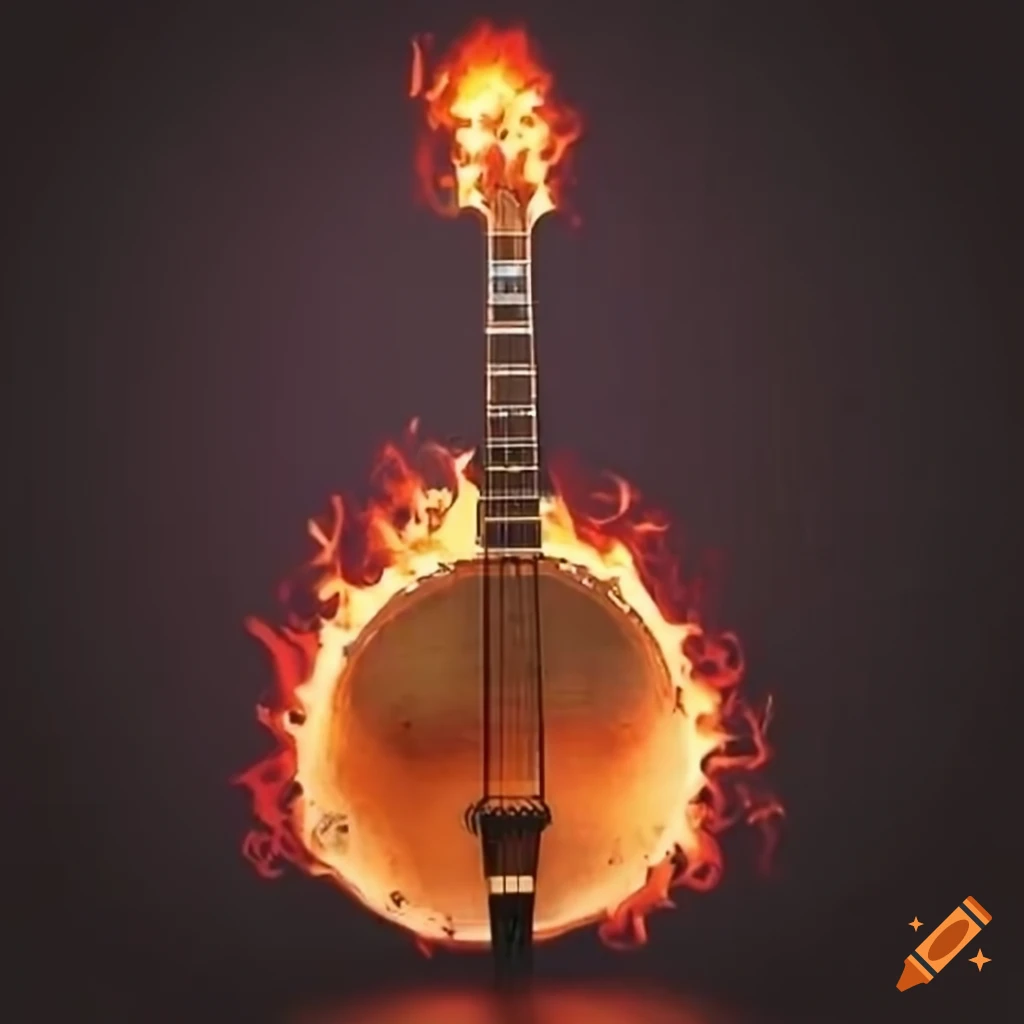 Flaming banjo of awesomeness on Craiyon