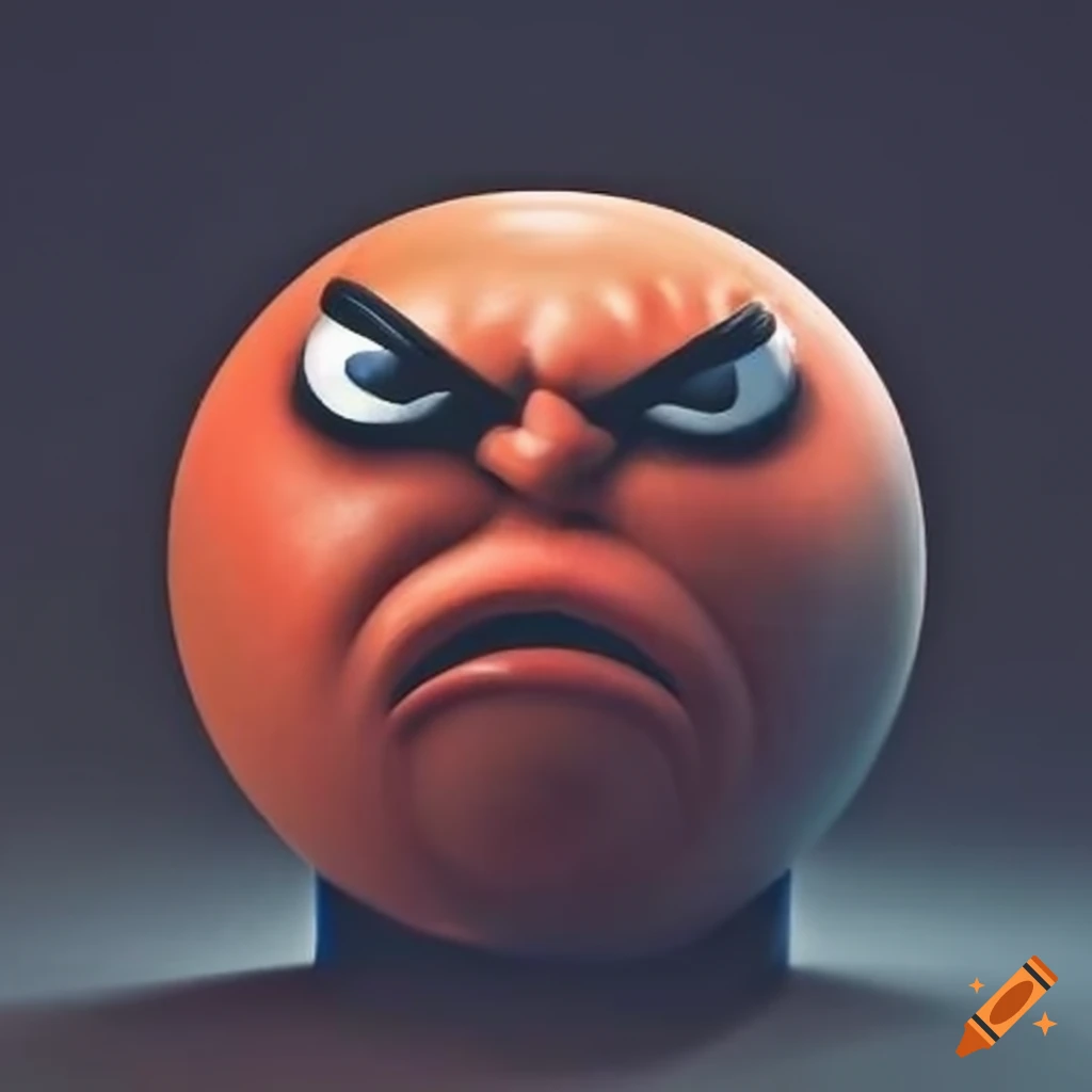 Angry stress ball king on Craiyon
