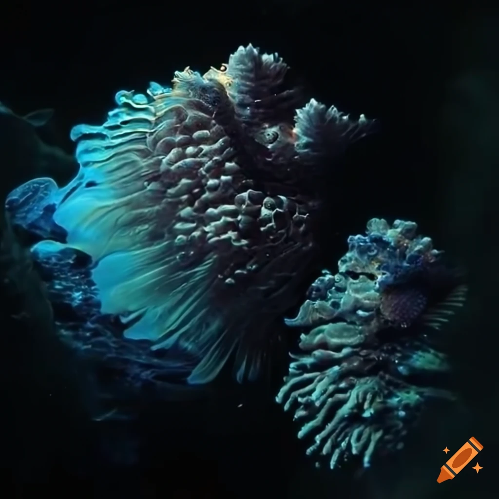 Group of exotic fish in mesmerizing underwater micro photography on Craiyon
