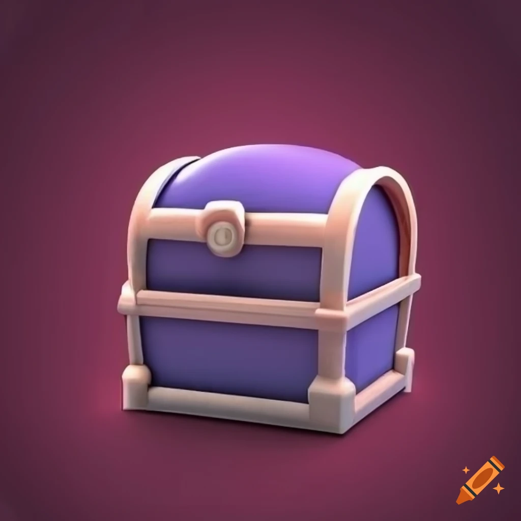 Cartoonish chest game icon with 3d studio lighting on Craiyon