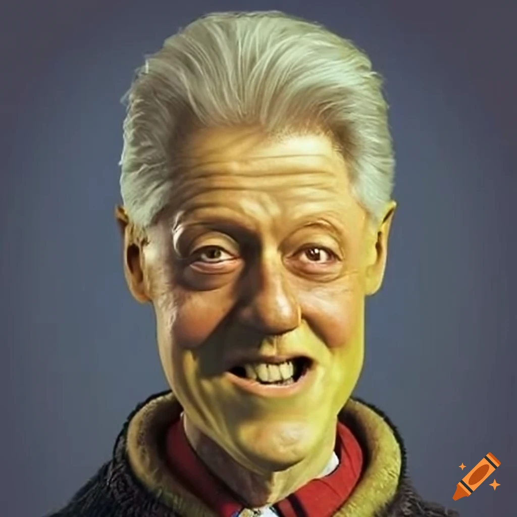 Bill Clinton depicted as Shrek on Craiyon