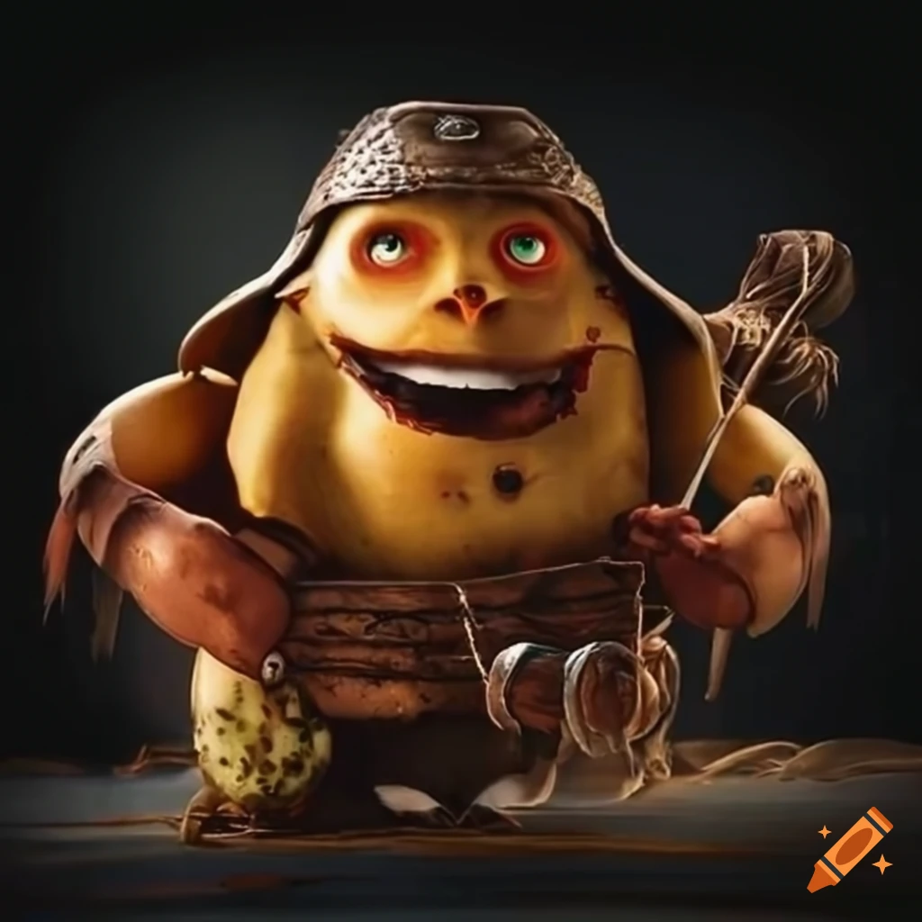 Illustration of a potato warrior on Craiyon