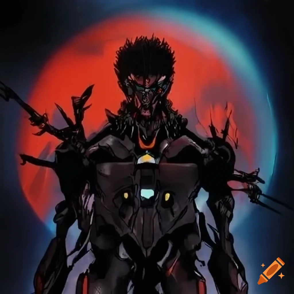 Manga scene with intense robot battle on Craiyon