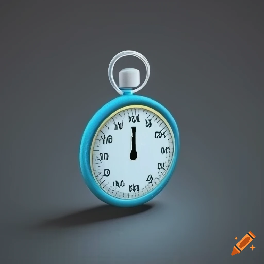 Small isometric 3d stopwatch on a light background on Craiyon