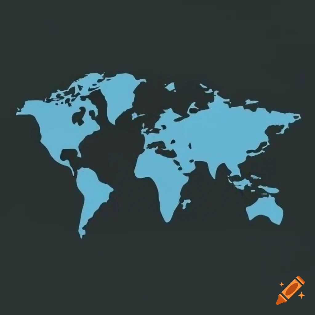 Minimalist low-detail world map in vector format on Craiyon
