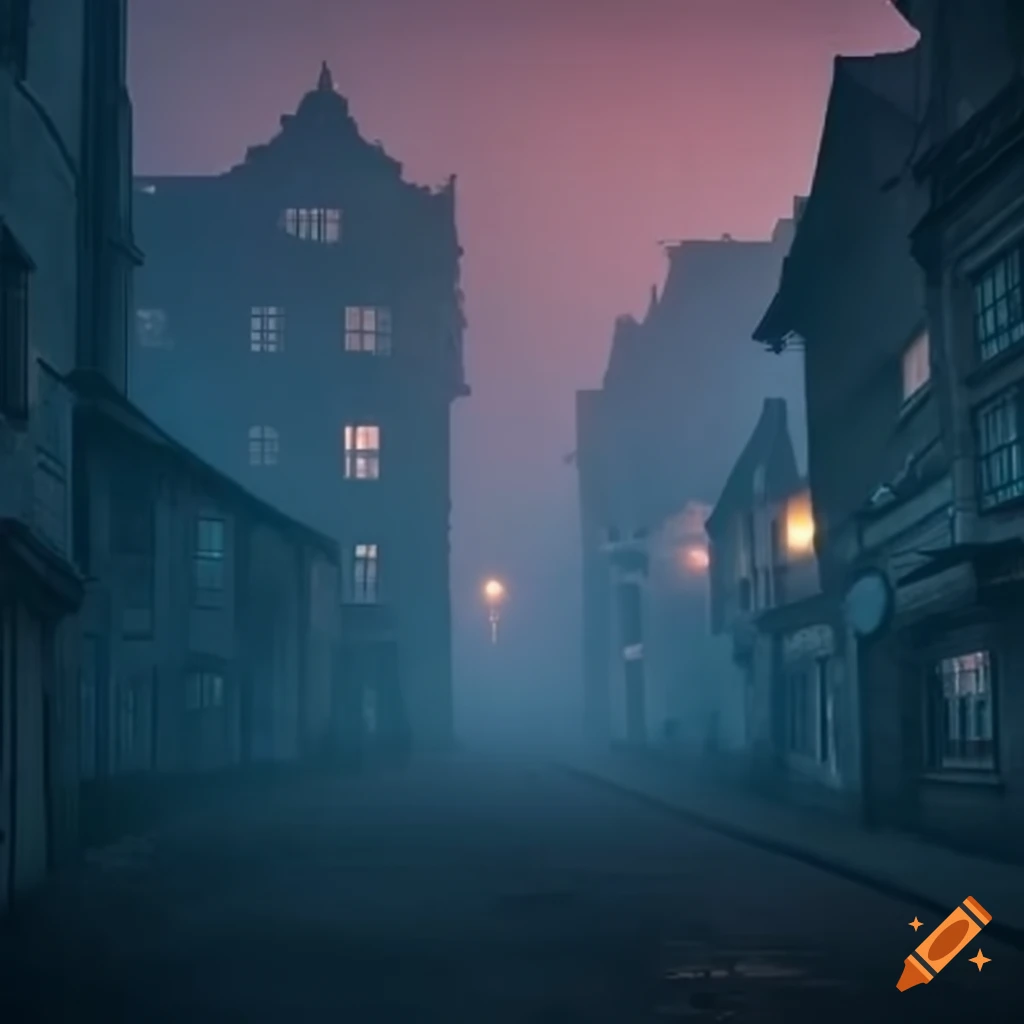 Misty town view on Craiyon