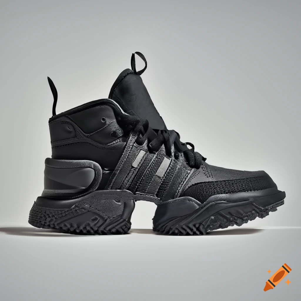 Side view of kanye west and adidas designed transformer shoe on a white ...