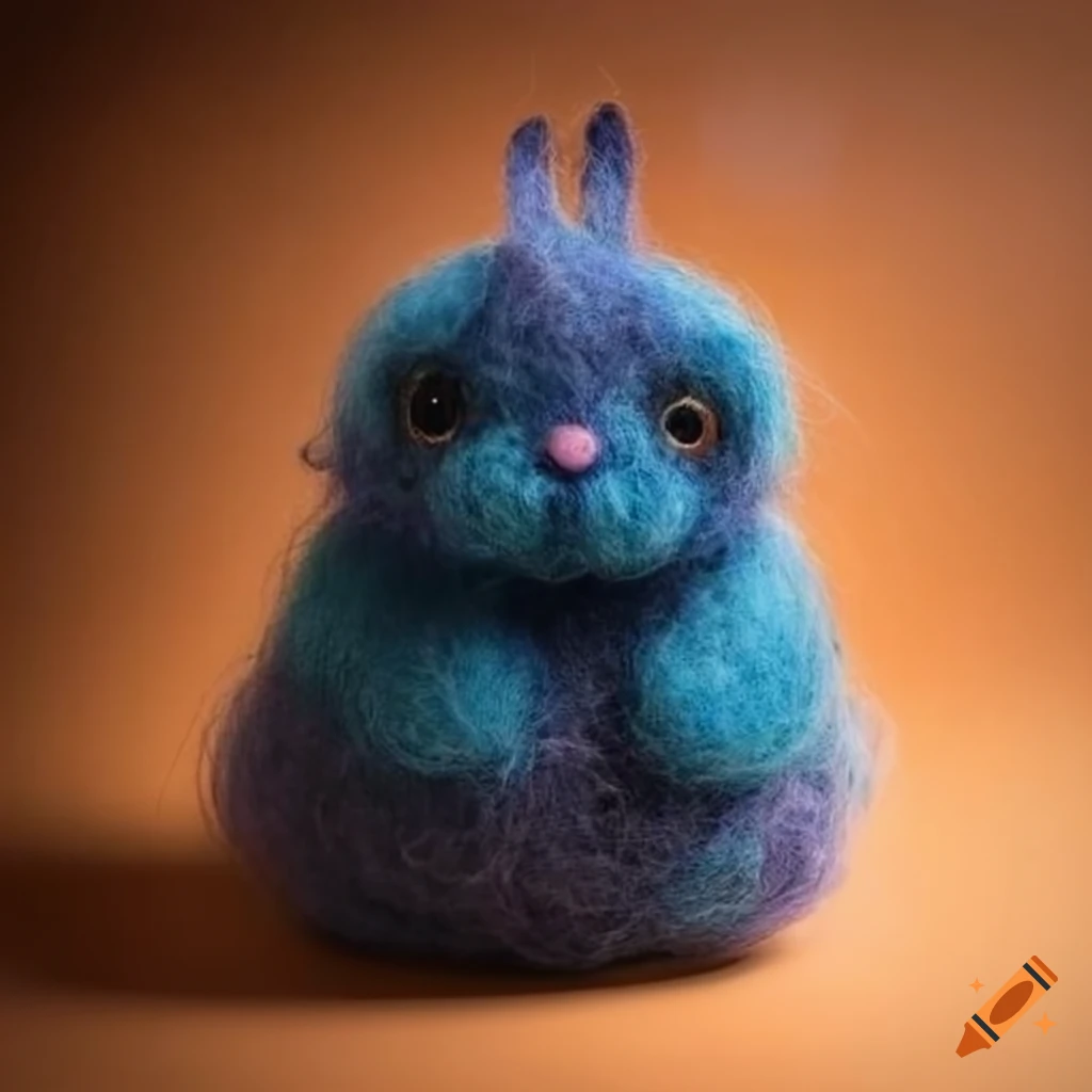 Felted wool creatures with intricate clothing on Craiyon