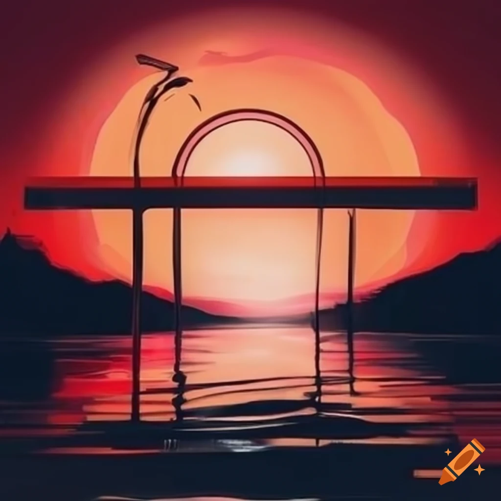 After sunset artwork for techno and house mix series on Craiyon