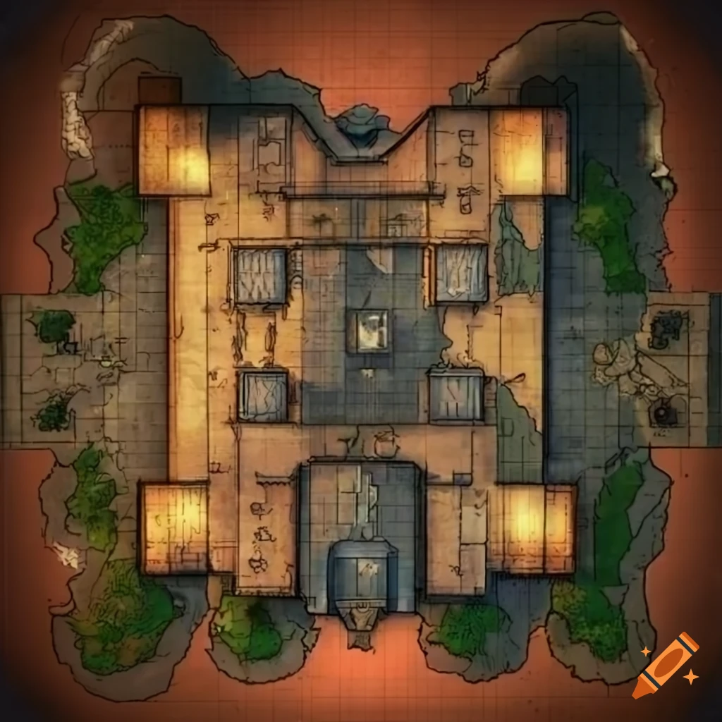 Dungeons and dragons map of king solomon's temple on Craiyon