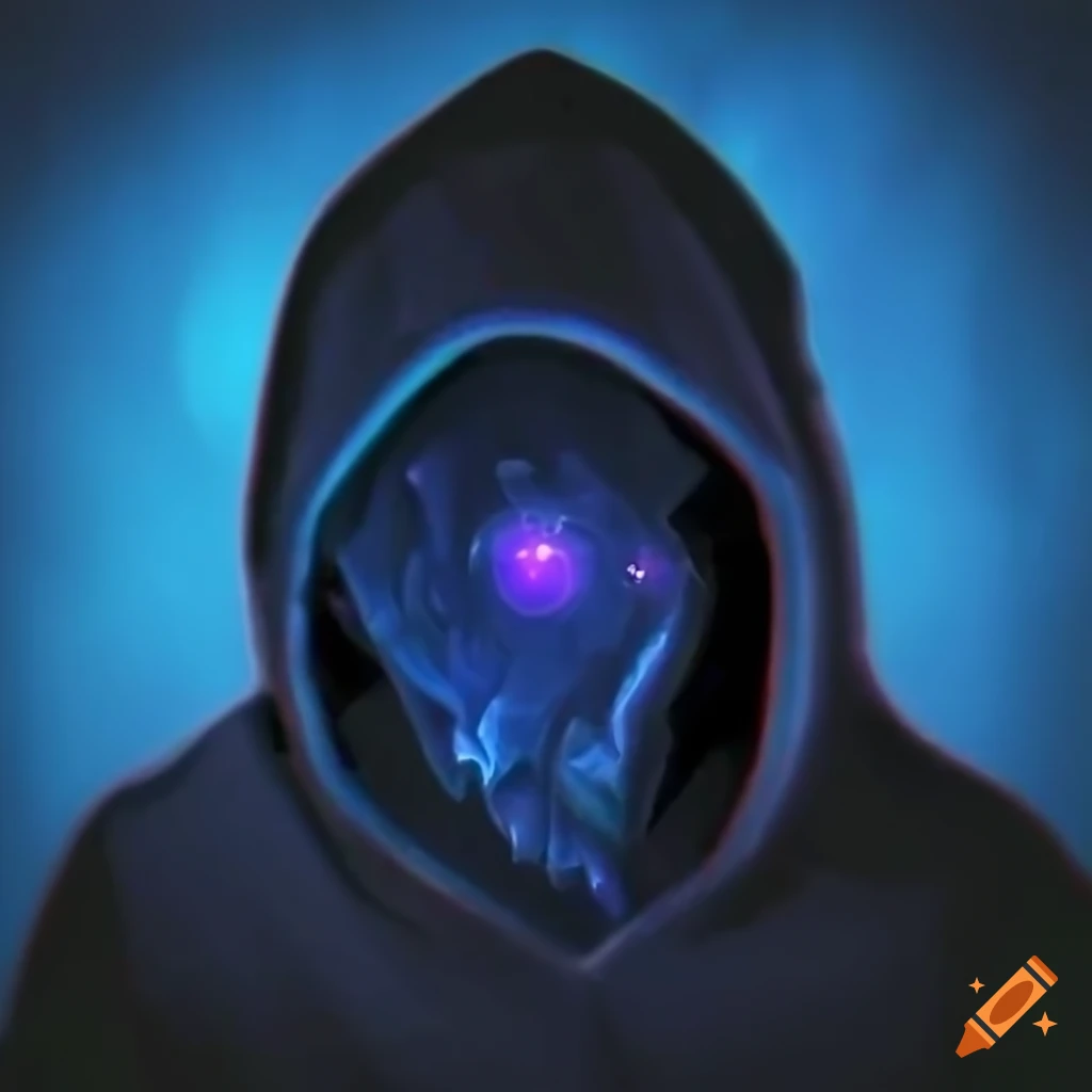 Epic blue profile picture in a black void with a hoodie on Craiyon