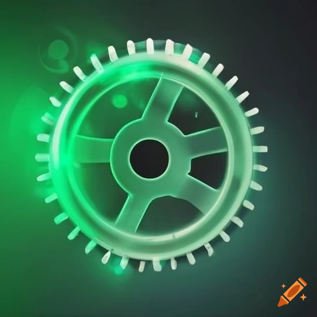 Green-lit gears on Craiyon