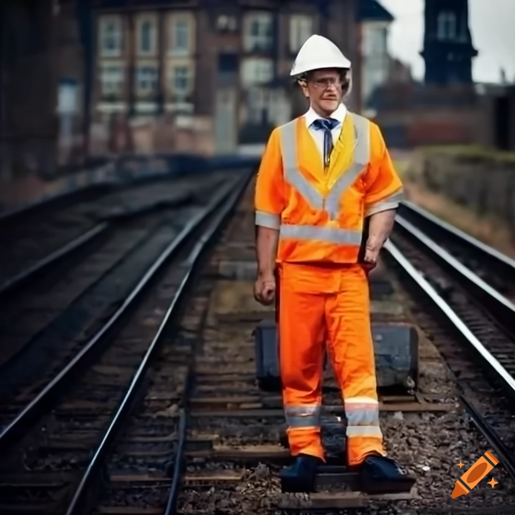 Railway worker in the uk on Craiyon