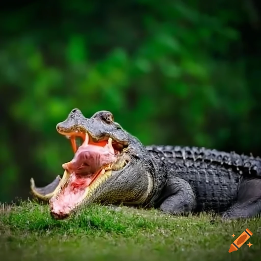 Alligator and pig in a medical emergency on Craiyon