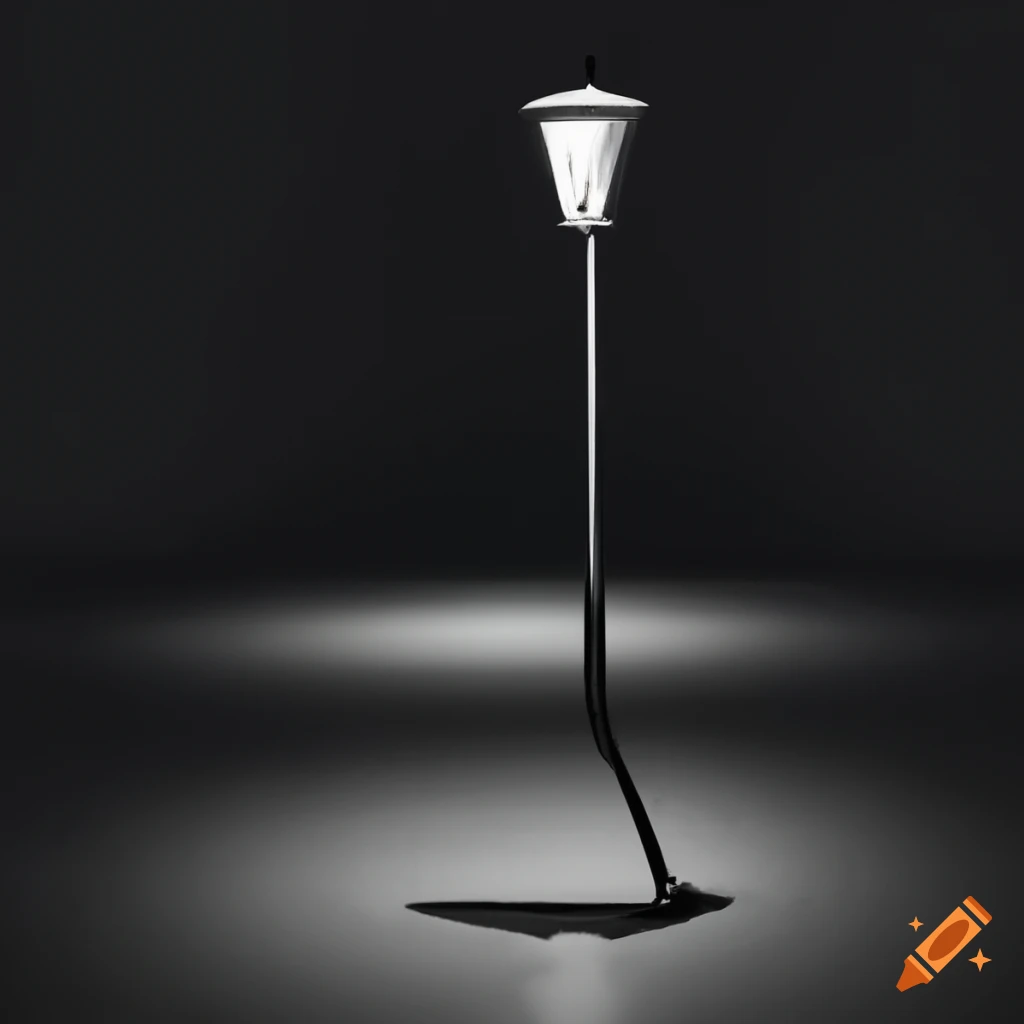 Lonely black street lamp in an empty atmosphere with a unique shape on ...