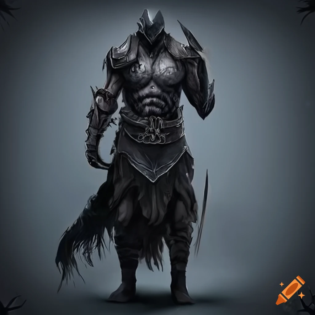 Dark warrior in a mysterious setting on Craiyon