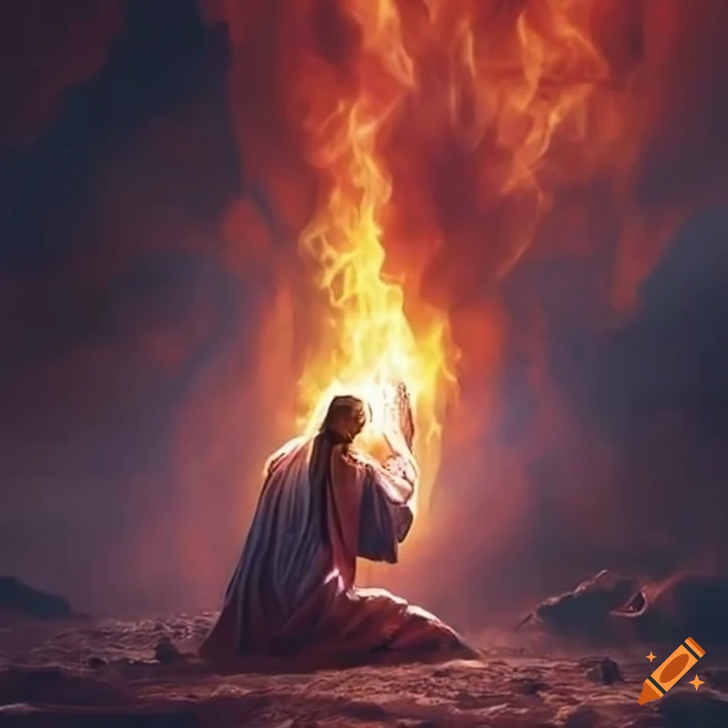 Fiery tear of Jesus igniting the fire within as it falls to earth on ...