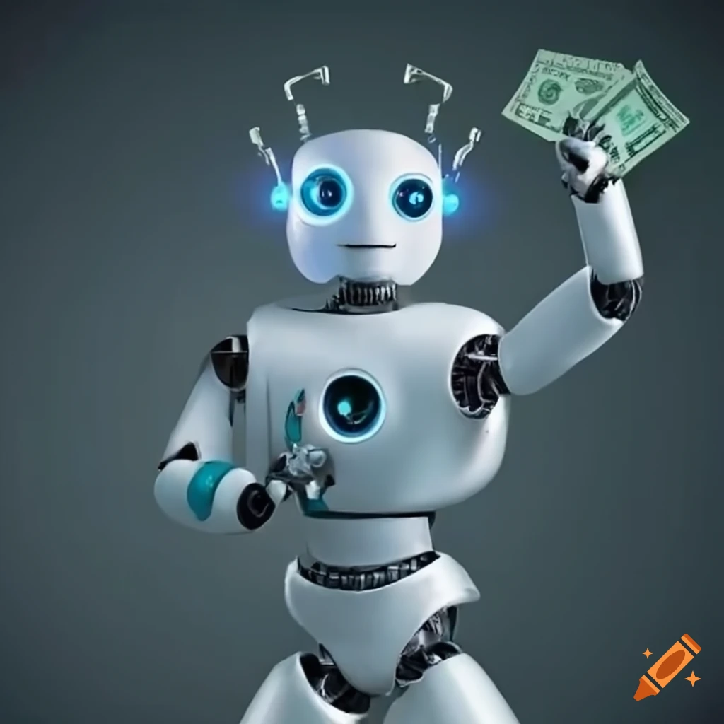 Robot generating income on Craiyon