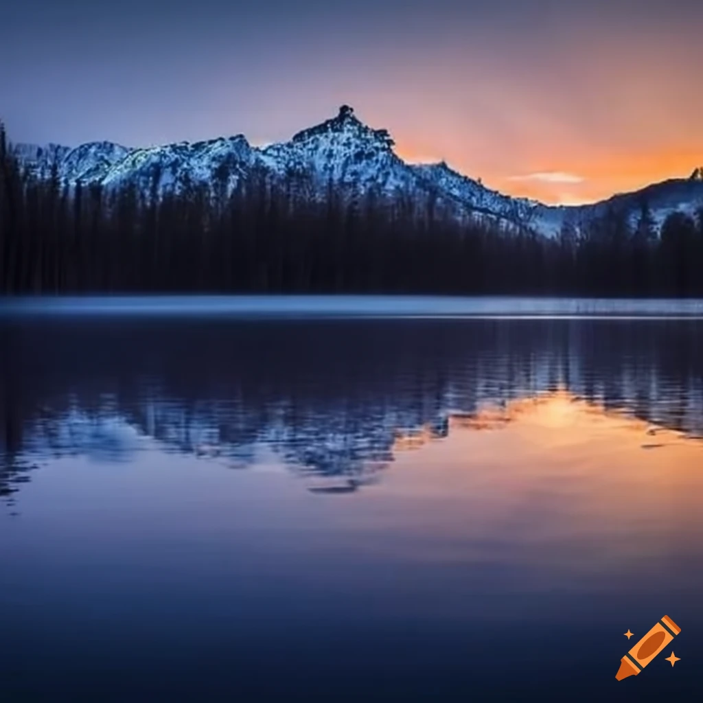 Scenic view of a lake on Craiyon