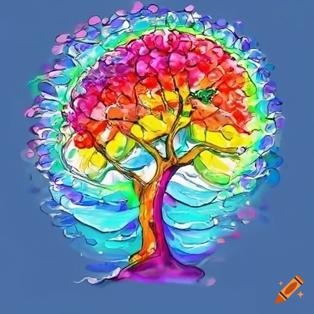 Rainbow shower tree in hawaii on Craiyon