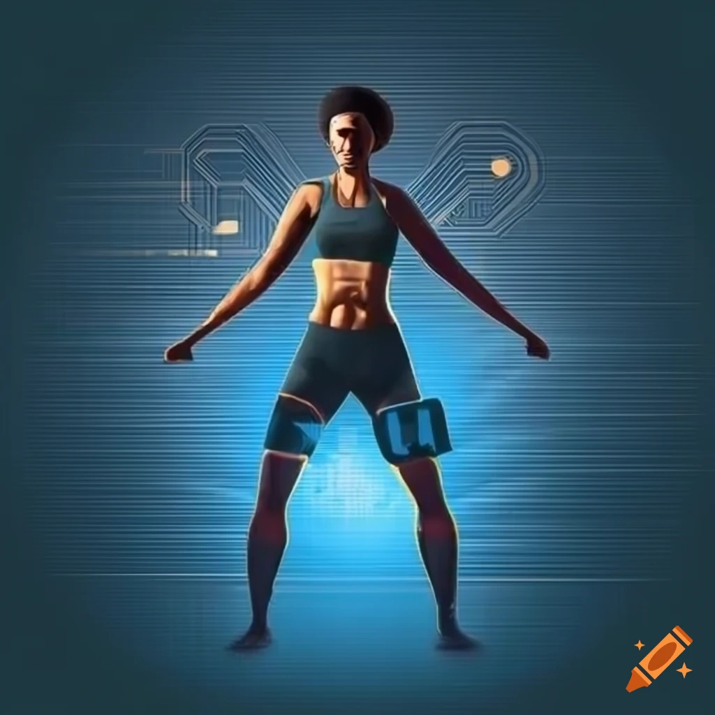 Athlete wearing electronic chip bracelet with health and fitness data ...