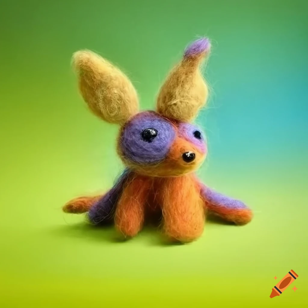 Felted wool creatures with intricate clothing designs on Craiyon